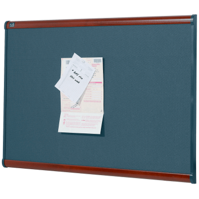 Pin Board Prestige Mahogany Frame Quartet Grey Diamond Fabric 1200mm x ...