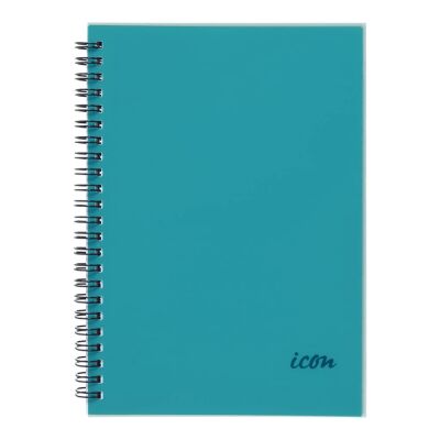 Okin A5 PP Cover Spiral Notebook Aqua 7mm Ruled 200 Pages | Kiwi Office