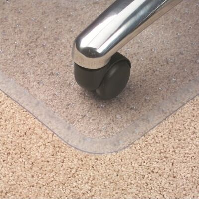 Chair Mat Medium Pile Marbig Deluxe Clear PVC Keyhole 900 x 1200 x 3mm ...