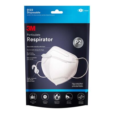 Particulate Respirators 3M 9123 P2 Pack of 3 | Kiwi Office