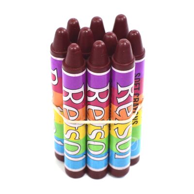 Soft Wax Crayons Retsol Wrapped Crimson Bundle of 10 | Kiwi Office