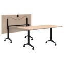 Flip Table Refined Oak with Black Base Accent Boost H745mm x W1200mm x ...