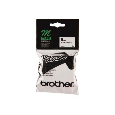 M Labelling Tape Brother MK221 Black on White 9mm x 8m | Kiwi Office