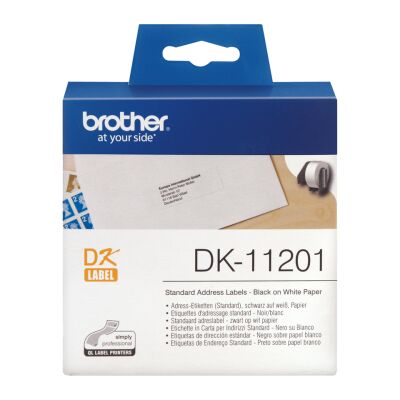 Standard Address Labels Brother DK11201 White 29mm x 90mm Roll of 400 ...