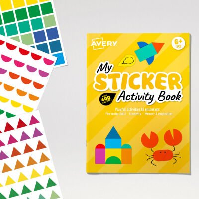 Sticker Activity Book Avery Yellow 210x297mm 6 Sheets | Kiwi Office