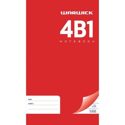 4B1 Exercise Book Warwick Red Hard Cover Ruled 7mm 100x165mm 64 Leaf ...