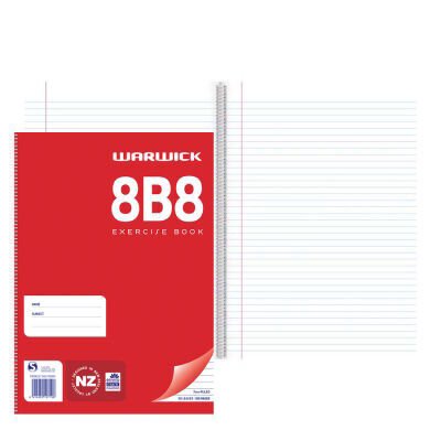 8B8 Exercise Book Warwick Red Spiral Ruled 7mm 210x297mm A4 50 Leaf ...