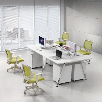 Sylex Fleet 4 Person Team Desk Workstation 720Hx2800Wx1200Dmm Matt ...