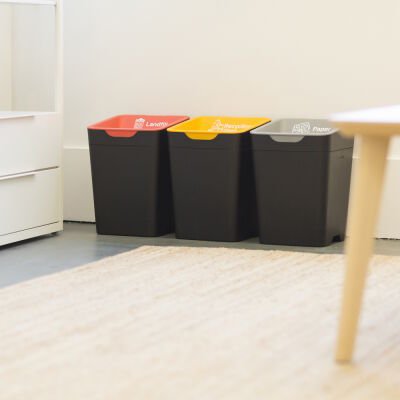 Method Twenty Bin Blue Glass Open Lid 20L | Kiwi Office