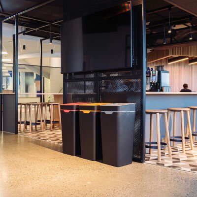 Method Sixty Bin Red Landfill Open Lid 60L | Kiwi Office