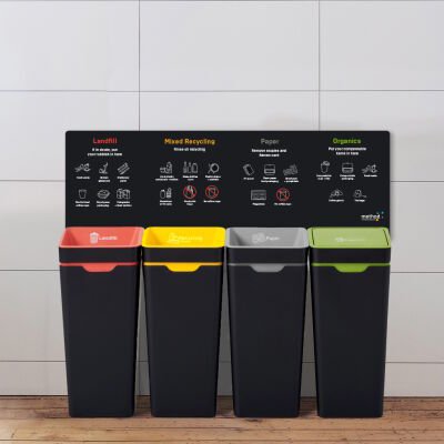 Method Sixty Vertical Signs Black 5-Bin Station | Kiwi Office