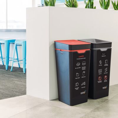 Method Sixty Full Front Labels Black for 60L Bins 310 x 555mm | Kiwi Office