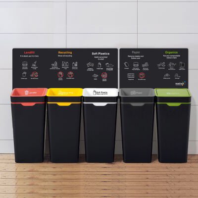 Method Sixty Vertical Signs Black 5-Bin Station | Kiwi Office