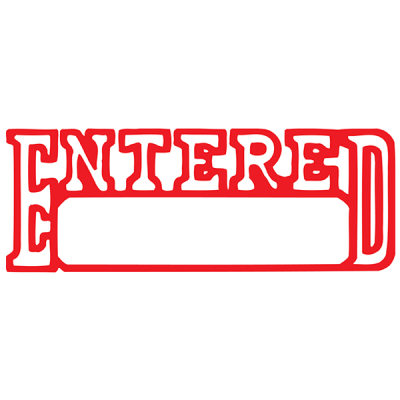 Stamp Pre-inked 1205 ENTERED X Stamper Red | Kiwi Office