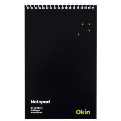 Notepad Okin Soft Cover Spiral 8mm Ruled A5 100 Pages | Kiwi Office