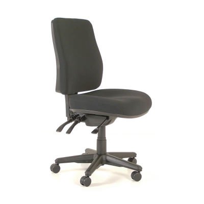 Office Chair Buro Roma High Back Chair Black Fabric 3 Lever Nylon Base ...