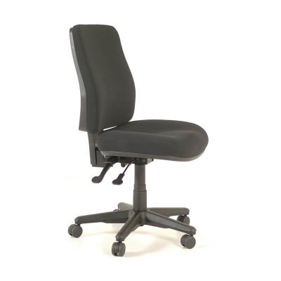 Office Chair Buro Roma High Back Chair Black Fabric 2 Lever Nylon Base ...