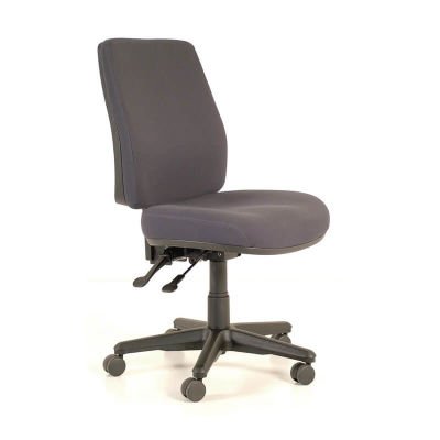 Office Chair Buro Roma High Back Chair Charcoal Fabric 2 Lever Nylon ...