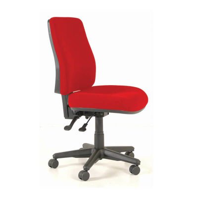 Office Chair Buro Roma High Back Chair Red Fabric 2 Lever Nylon Base ...